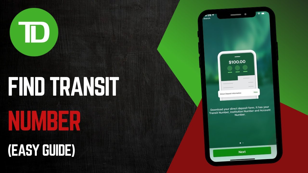 How To Find Transit Number TD App Canada - YouTube