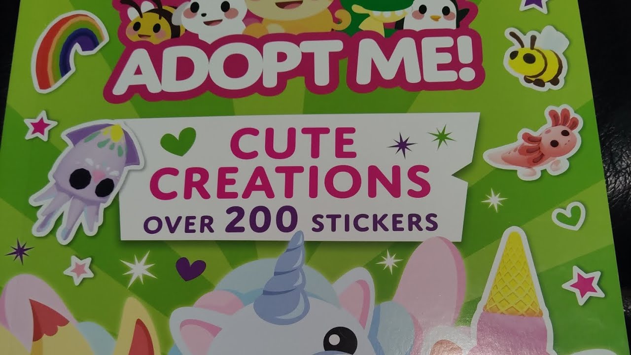 Sneak peek at adopt me cute creations book with stickers - YouTube