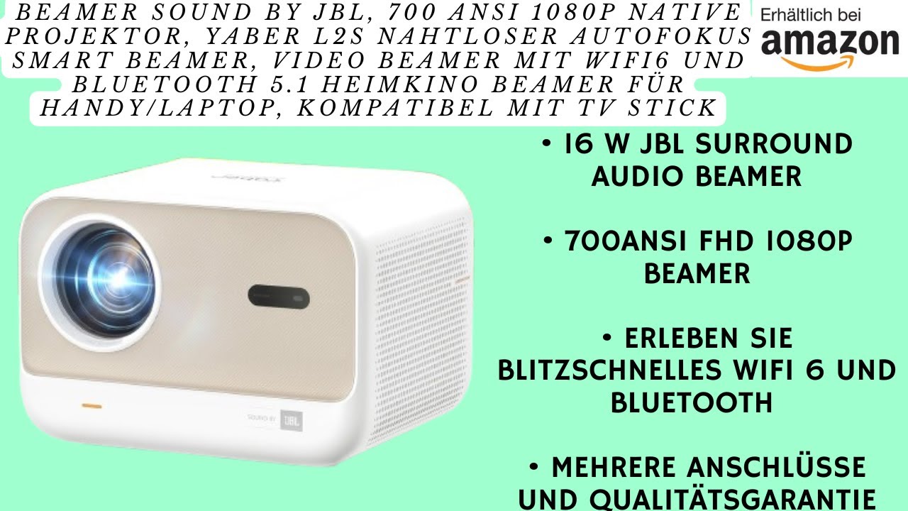 Beamer Sound by JBL, 700 ANSI 1080P Native Projektor, Yaber L2s ...