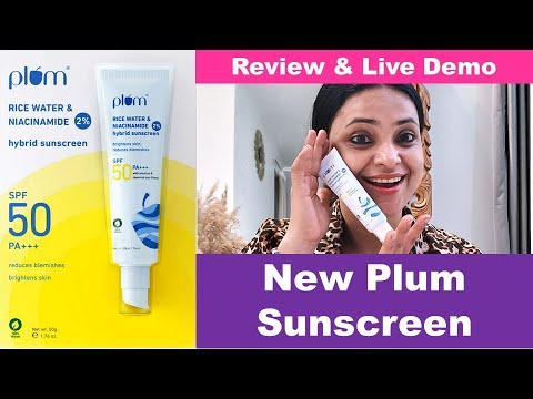 Plum rice water Niacinamide hybrid sunscreen | Plum sunscreen spf 50 ...