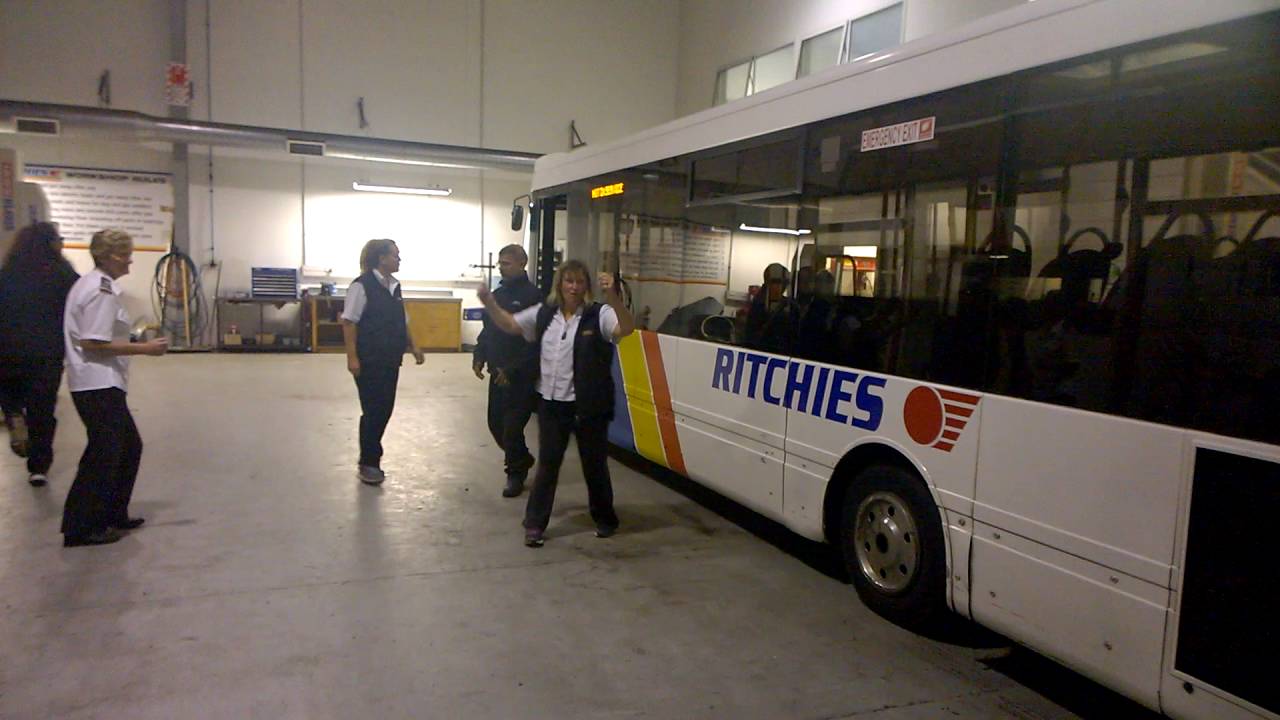 Running man challenge Richies buses Swanson bus depot - YouTube