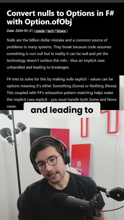 How F# solves for Software's Billion Dollar Mistake - Nulls - YouTube