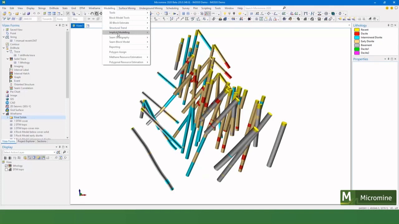 Micromine 2020 New Features - Contact Lithology Modelling - YouTube