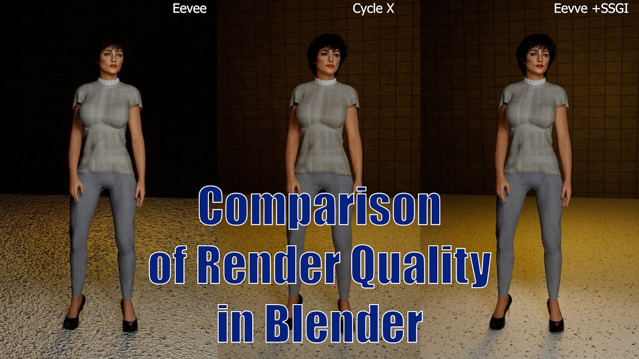 Comparison of Render quality within Cycle X, Eevee and SSGI - YouTube