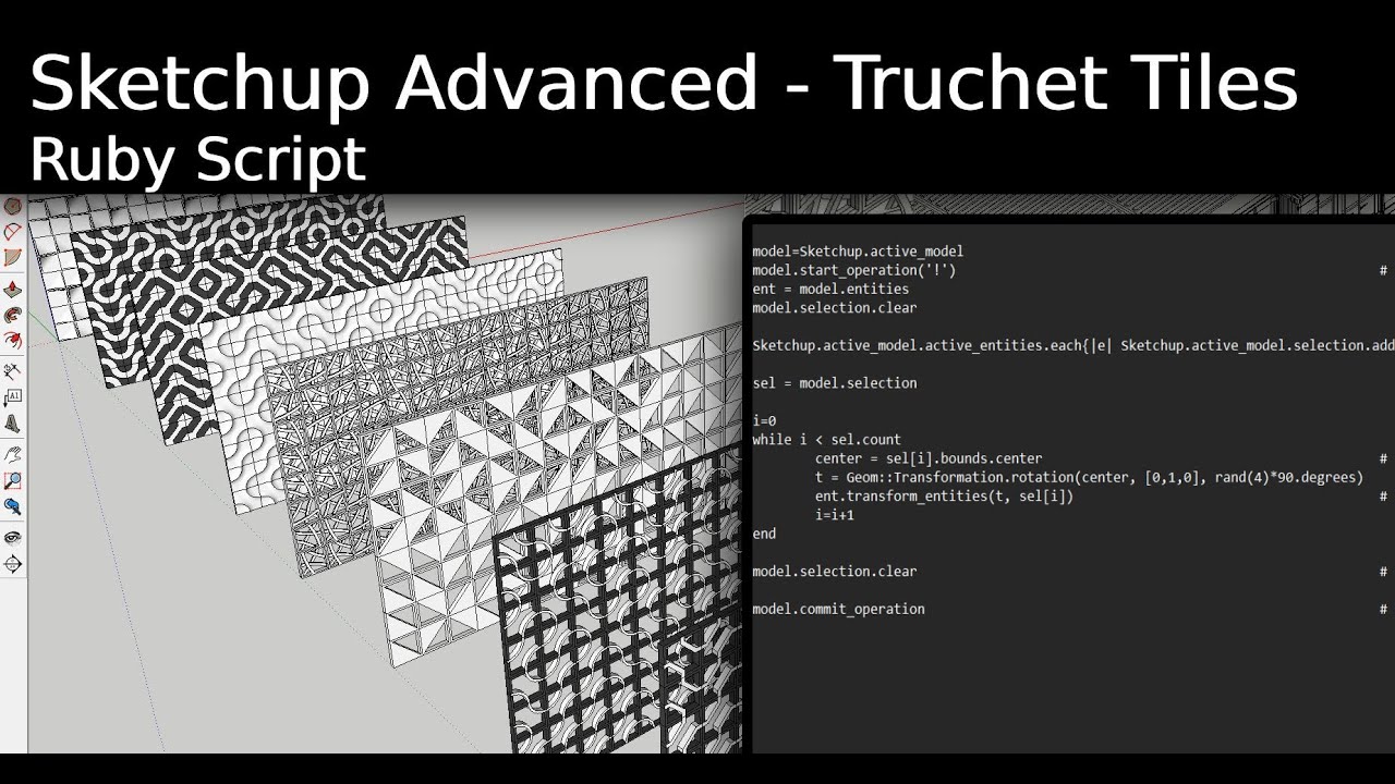 Sketchup Advanced Parametric Tiles Ruby Random Rotation Script Youtube 7258