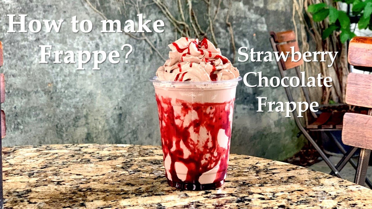 Cafe Vlog EP.457 | Strawberry Chocolate Frappe | How to make frappe ...