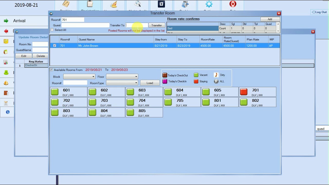 How to transfer room in same room type - YouTube