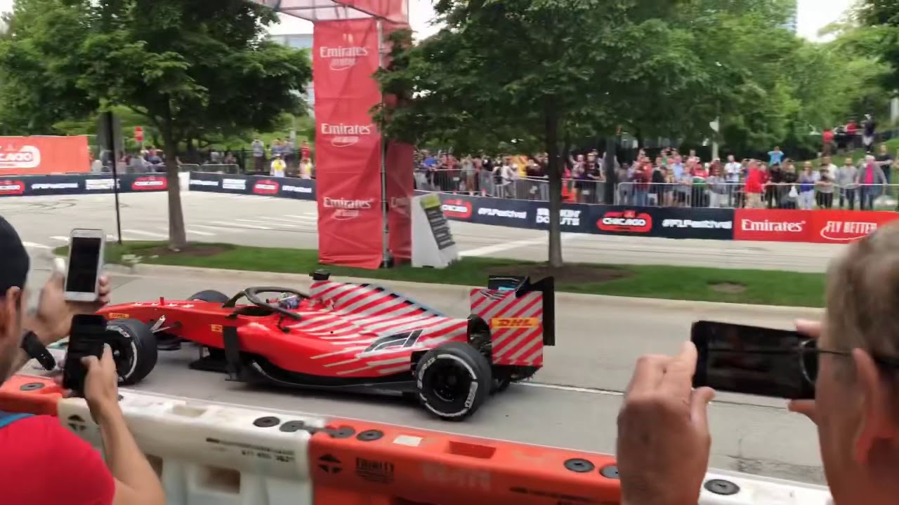 Formula 1 festival Chicago F1 Cars sound doing donuts - YouTube