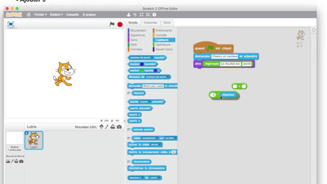Suite de calculs avec Scratch - YouTube