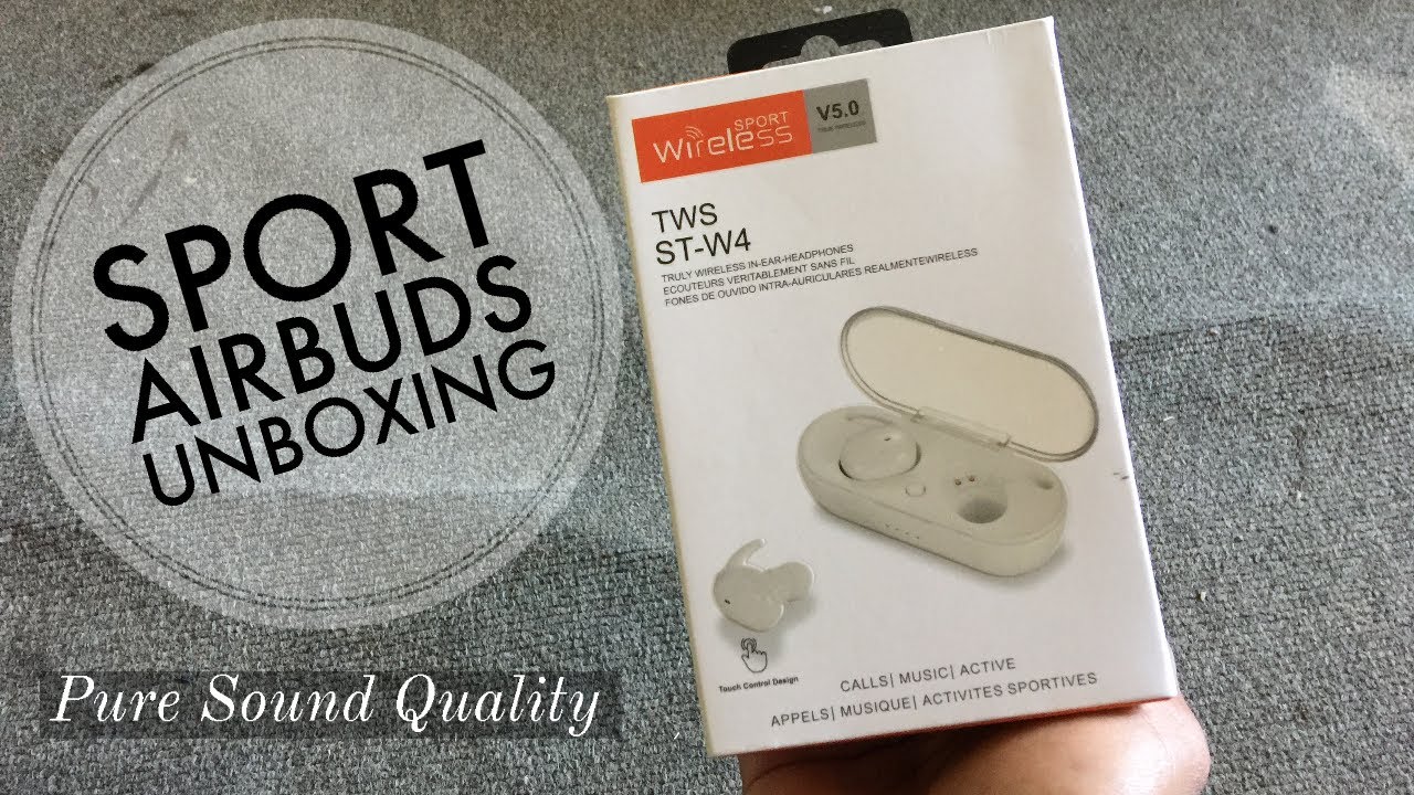 Sport Wireless Airbuds TWS ST-W4 Unboxing & Review || Unboxing Pure ...