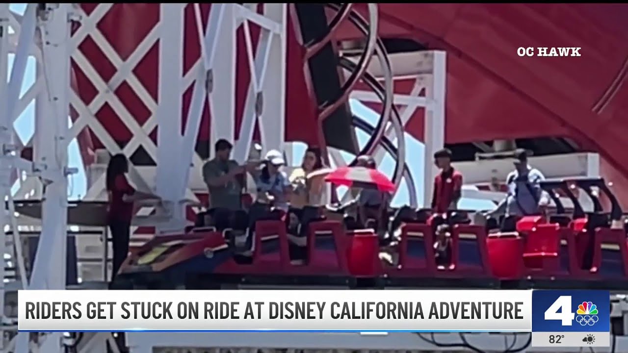 Riders get stuck on ride at Disney California Adventure - YouTube