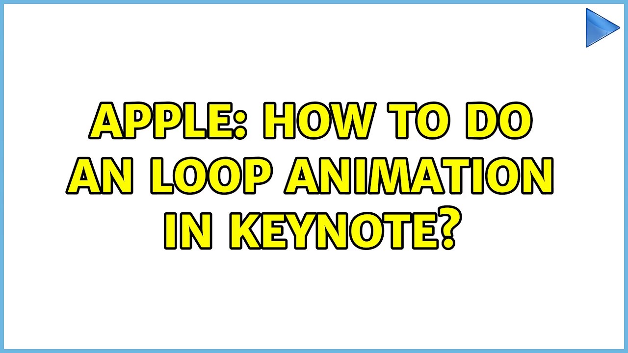 Apple: How to do an loop animation in Keynote? - YouTube