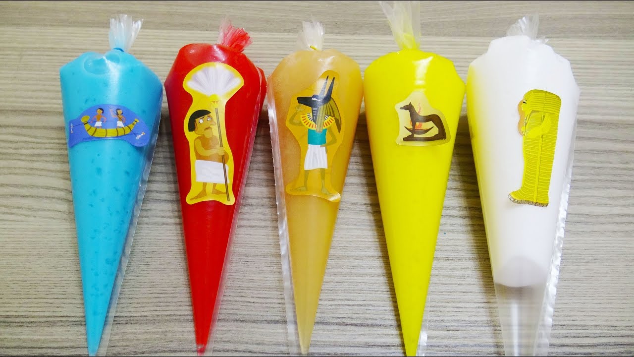 Making Crunchy Slime with Piping Bags Attached with Ancient Egypt ...