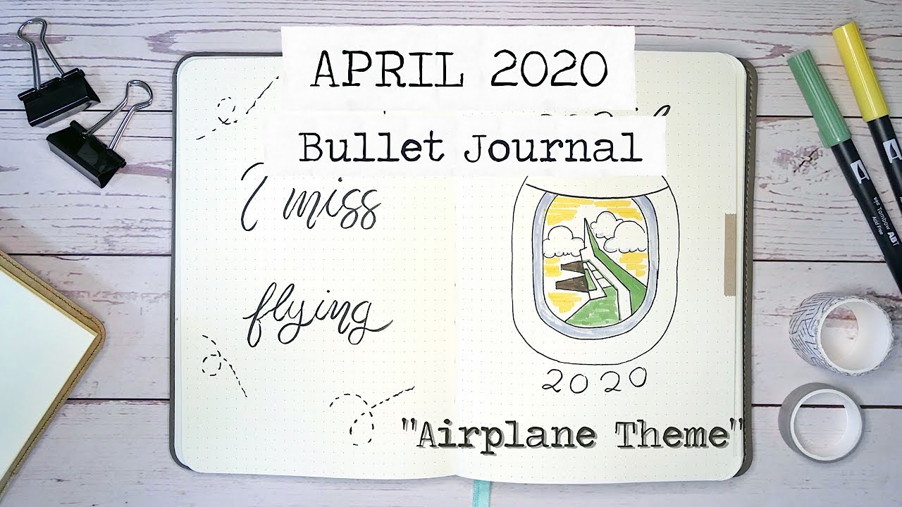 Bullet Journal with me [ENG SUB] || April 2020 Plan จดบันทึกในธีม ...
