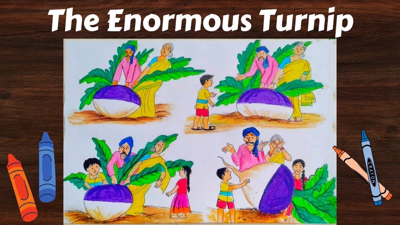 The Enormous Turnip story for class 3 english ll how to draw the ...
