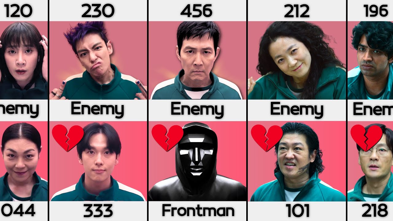 Every Squid Game Player And Their Enemy - YouTube