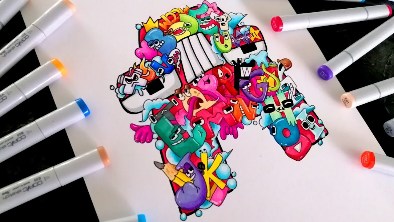 DIBUJO ALPHABET LORE pero es DOODLE ART | drawing alphabet lore but as ...