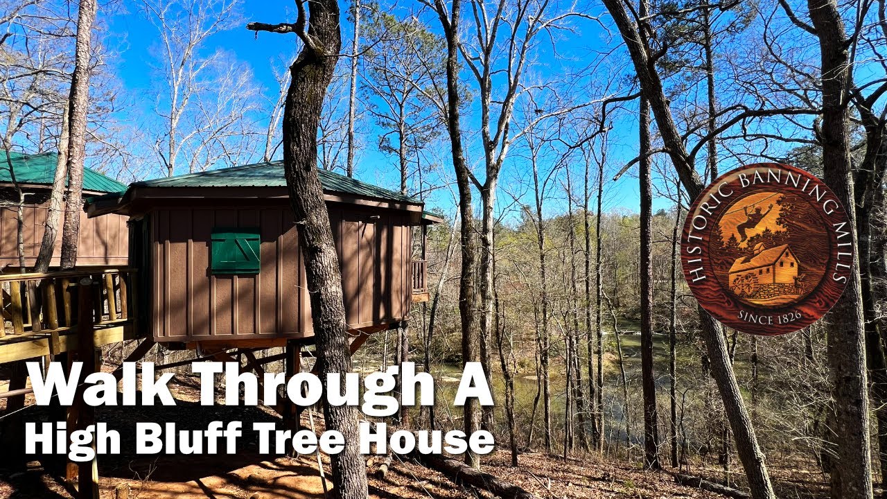 High Bluff Tree Houses at Historic Banning Mills - YouTube