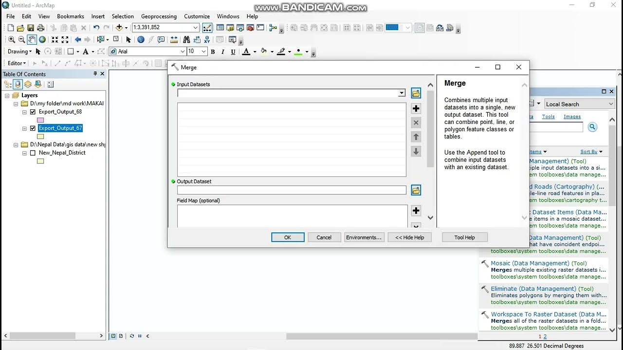 How to merge different shape files into one by ArcGIS. - YouTube