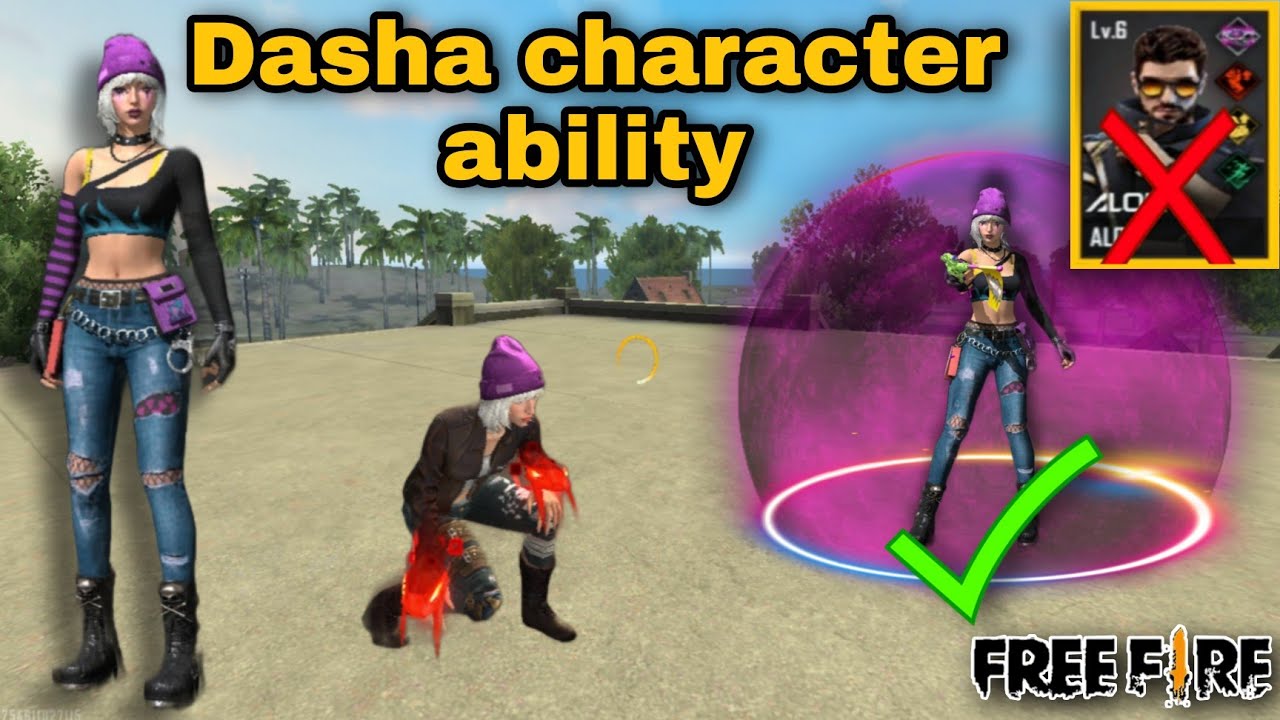 dasha character ability in free fire//ff dasha character skill ability ...