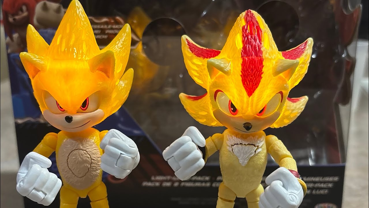 Sonic Movie 3: Light Up Super Sonic + Super Shadow 2-Pack Unboxing ...