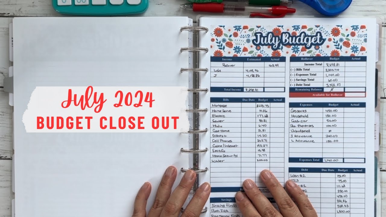July 2024 Budget Close Out - Budget Results #monthlybudget #july2024 # ...