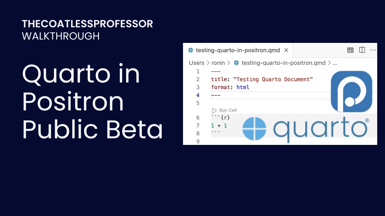 Positron IDE Creating a Quarto Document (Positron Public Beta) - YouTube