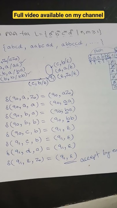 PDA design for a^nb^mc^md^n #trendingshorts - YouTube