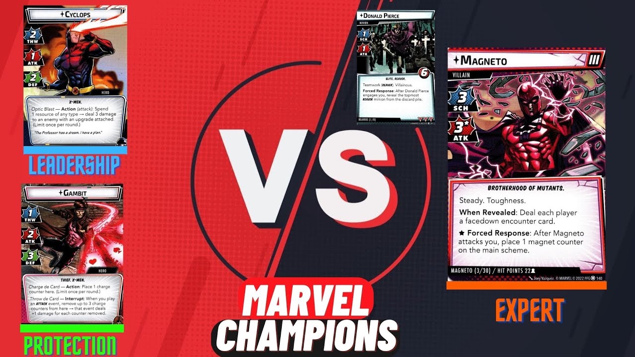 Marvel Champions, Cyclops & Gambit vs Expert Magneto (M. The Reavers ...