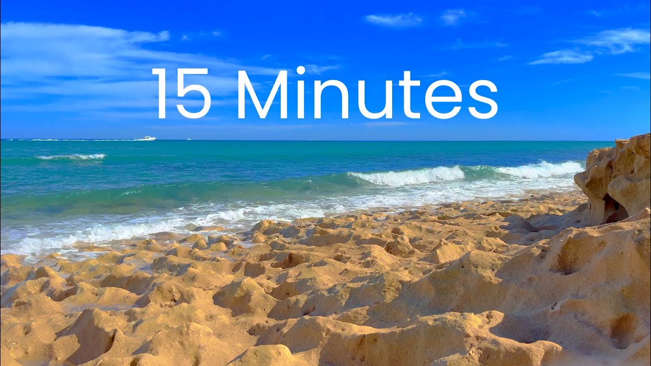 15 Minute Ocean Relaxation | Calm Waves & Stunning Blue Water | Ambient ...