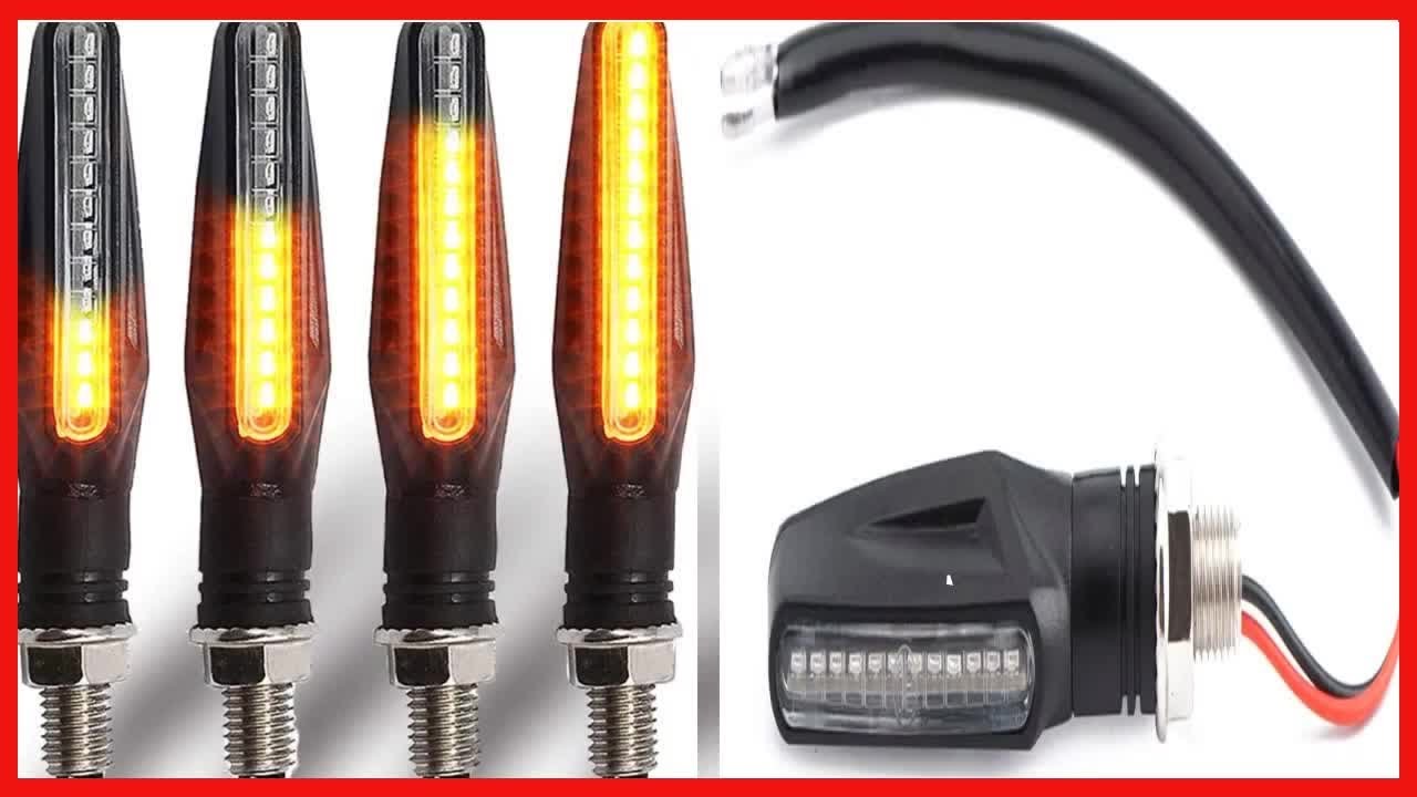 BlyilyB Motorcycle Blinkers Indicator Turn Signal Amber Flowing ...