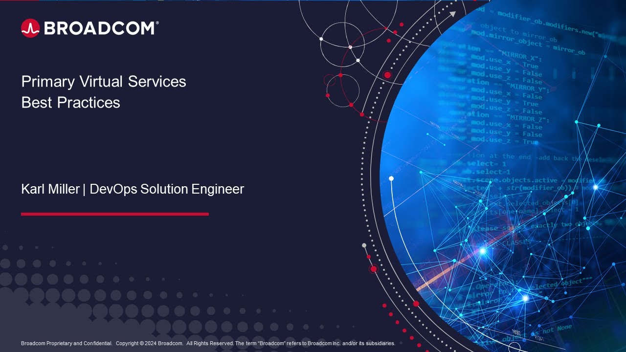 Broadcom DevOps Primary Virtual Services Best Practices - YouTube