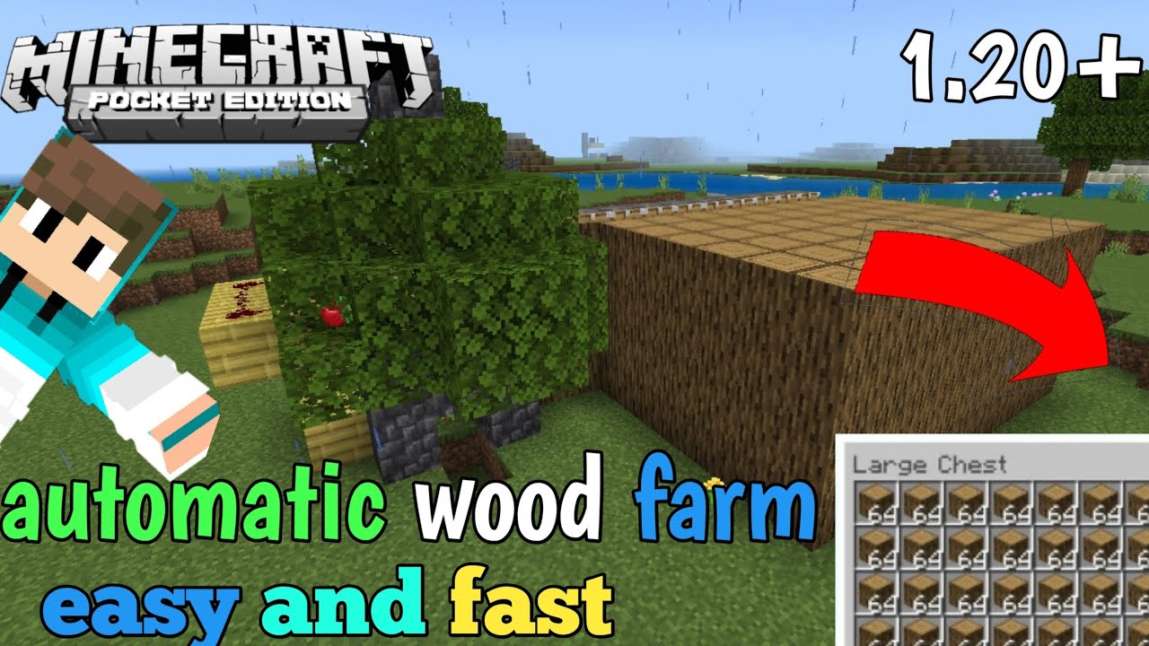how to make wood farm in Minecraft pe unlimited wood 1.19,1.20+ full ...