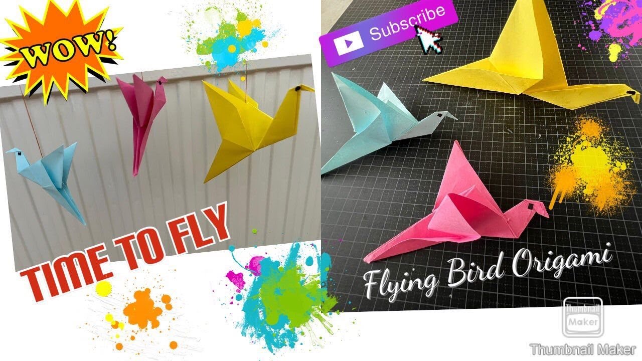 DIY|How to Make Easy Origami Flying Birds|Time to Fly|Coloured Papers ...