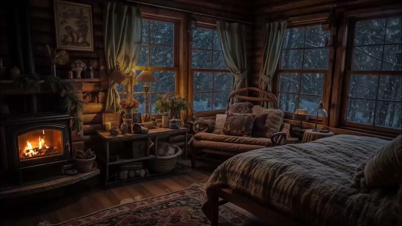 Snowstorm And Howling Wind - Cozy Bedroom Ambience - Relax, Sleep, Study - YouTube