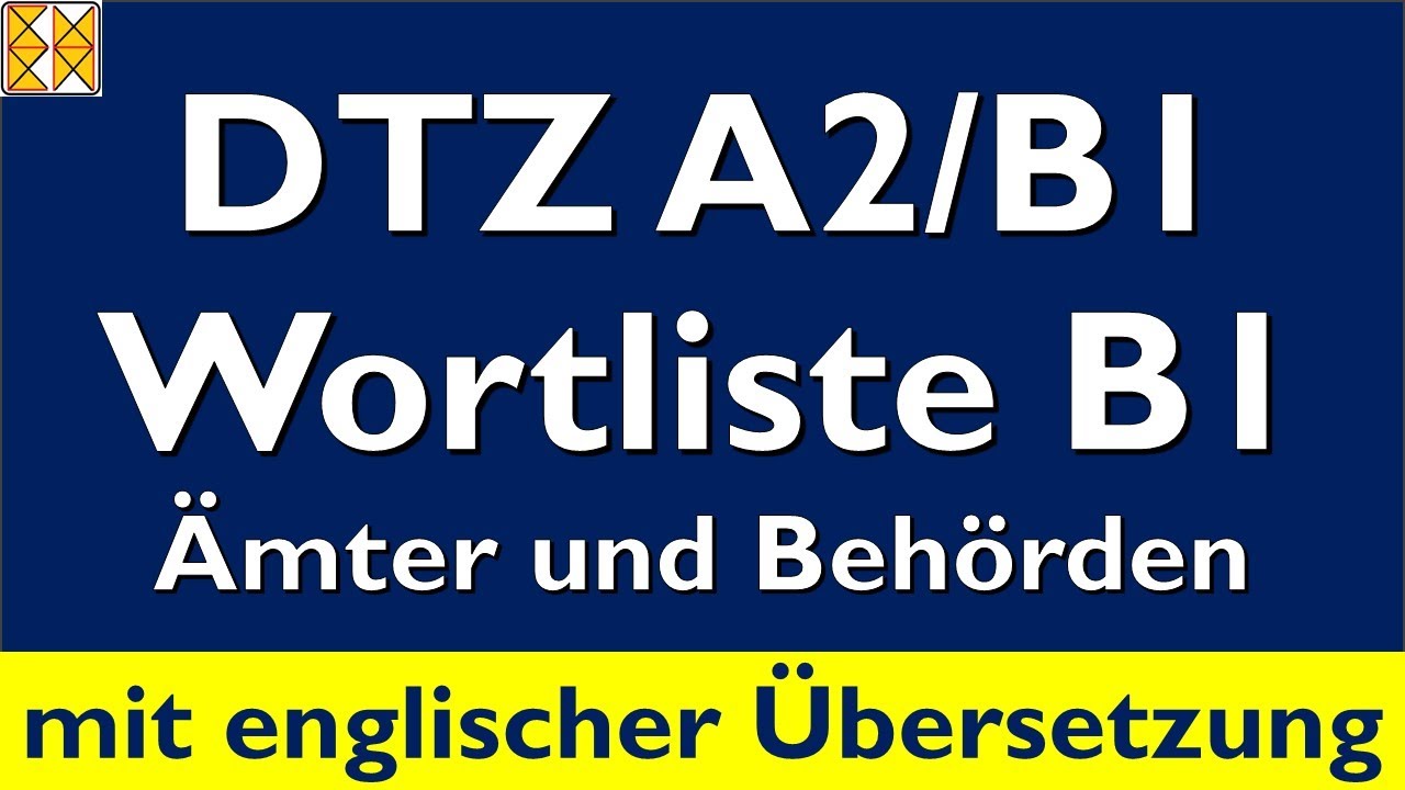 DTZ A2/B1 | Wortliste | Ämter und Behörden - YouTube