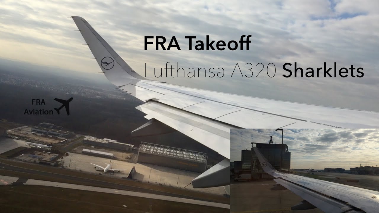 SHARKLETS! Lufthansa A320 Takeoff FRA - YouTube