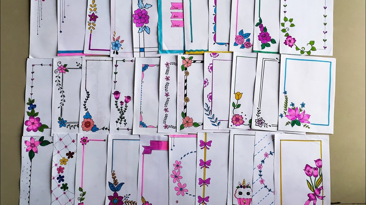 Pink Border Designs/Border design for project/Project work designs ...
