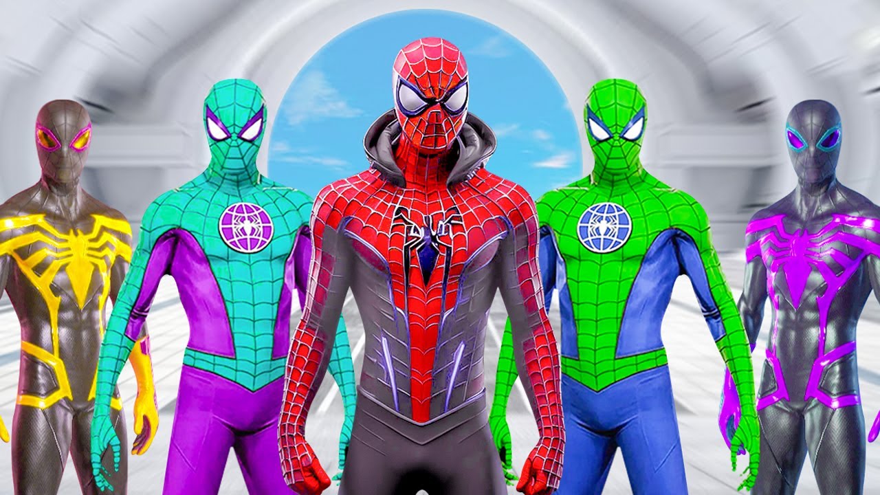 What If ALL COLOR SPIDER-MAN In 1? Hey Spider-Man, Go to battle with ...