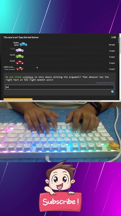 Typing race #1 - YouTube