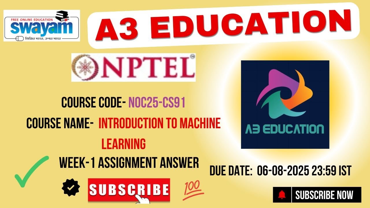NPTEL Introduction to Machine Learning Week 1 Assignment Answers | July ...