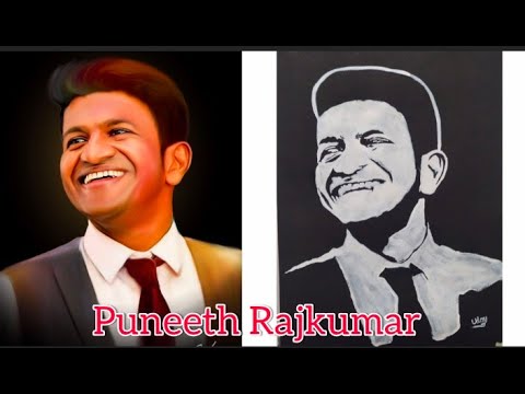 Puneeth Rajkumar black and white painting 🎨 - YouTube