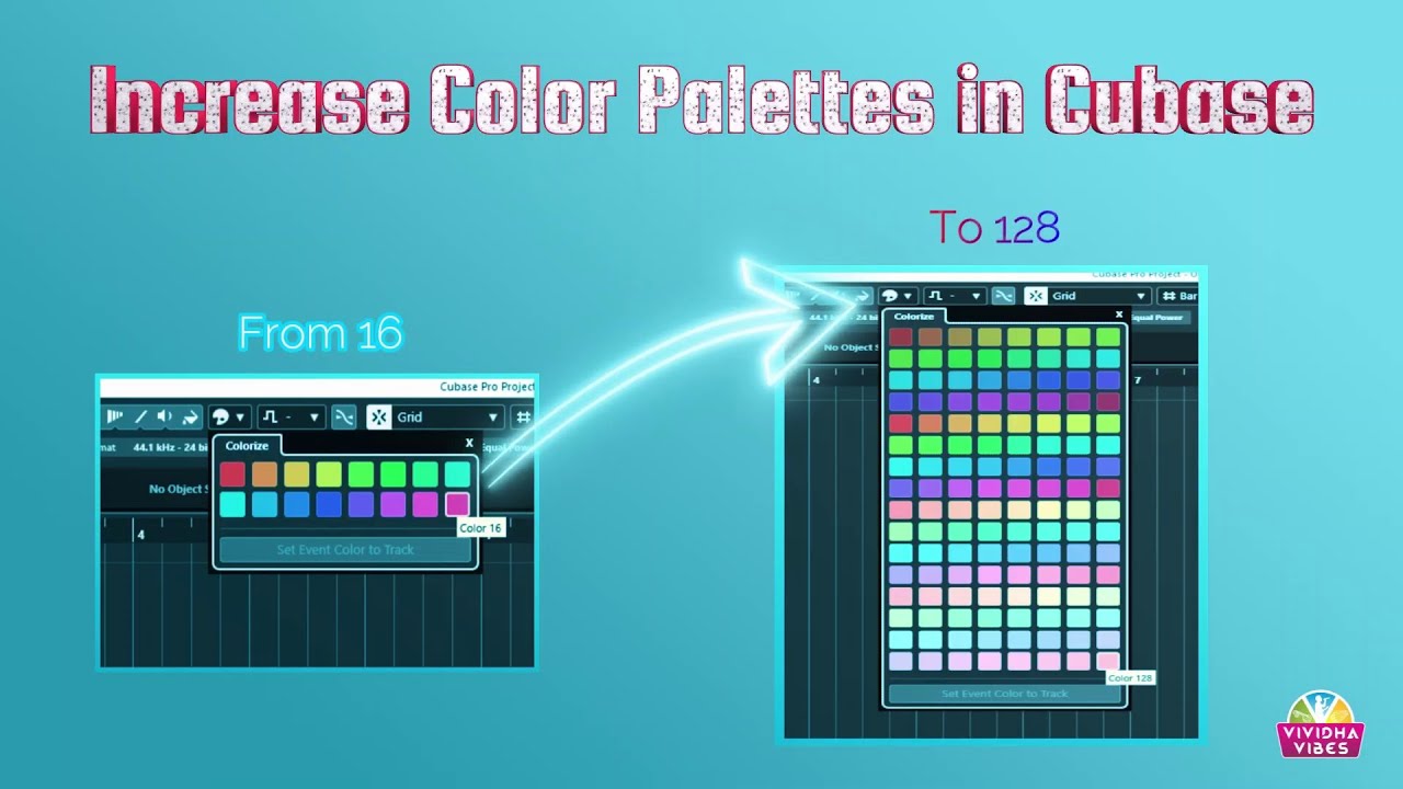 Cubase-Increase Colour Palettes, Change Colorization Schemes for Tracks ...