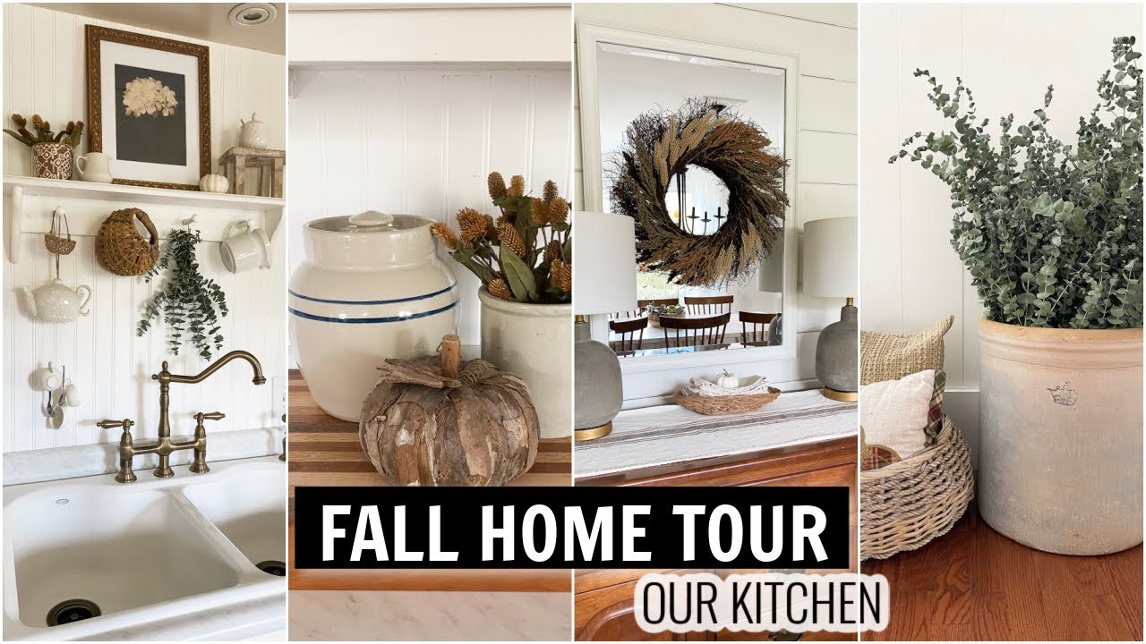 Cozy FALL HOME TOUR 2021 - Our Cottage Farmhouse Kitchen - Simple Fall ...