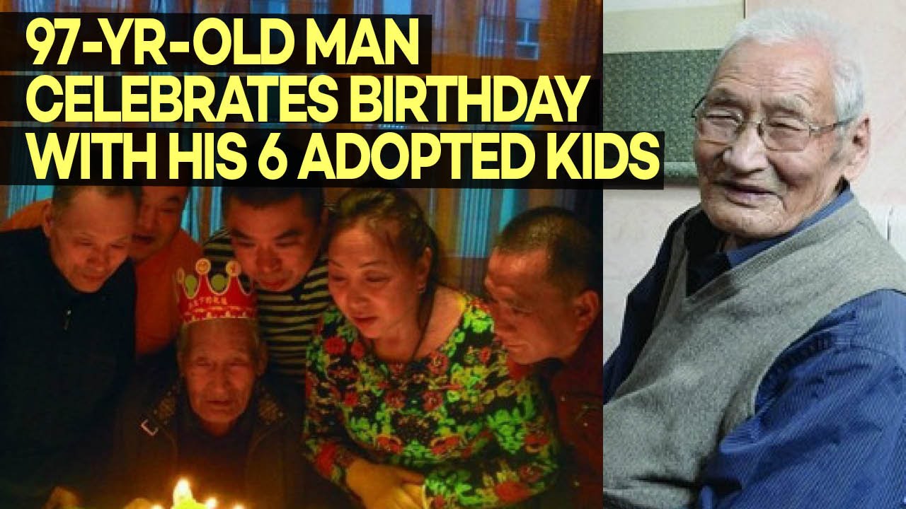 Man Celebrates 97th Birthday With 6 Orphans He Adopted - YouTube