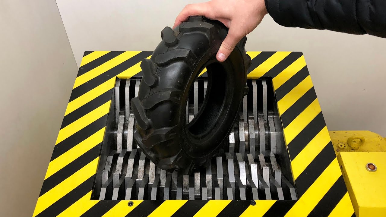 EXPERIMENT Shredding TIRE - YouTube