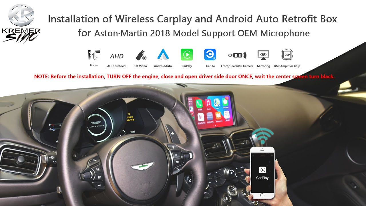 Aston Martin 2018 Model Wireless Carplay & Android Auto CarPlay Box ...