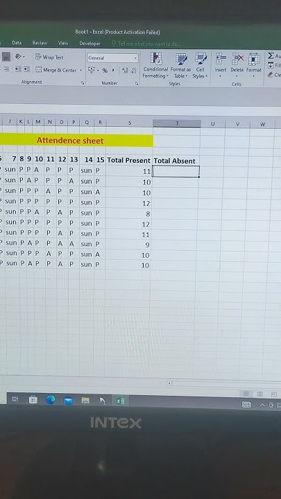 Excel me attendance sheet banana sikhe #shorts #viral #tricks #computer #msoffice #excel - YouTube