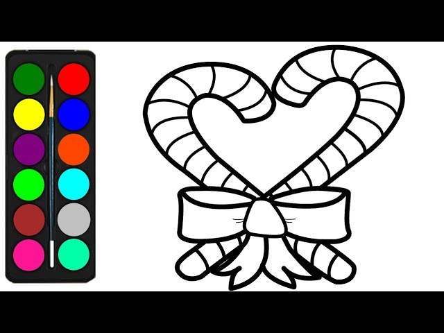 Candy Cane Heart Coloring Pages
