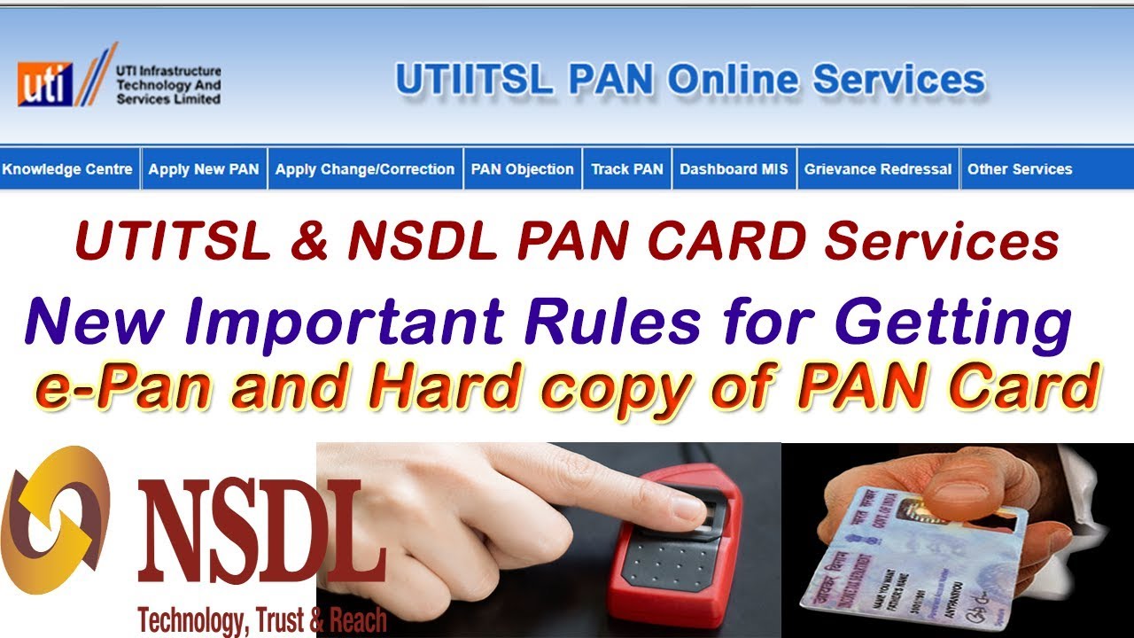 UTITSL & NSDL PAN Card Service Important Notice for e-Pan and Hard Copy ...
